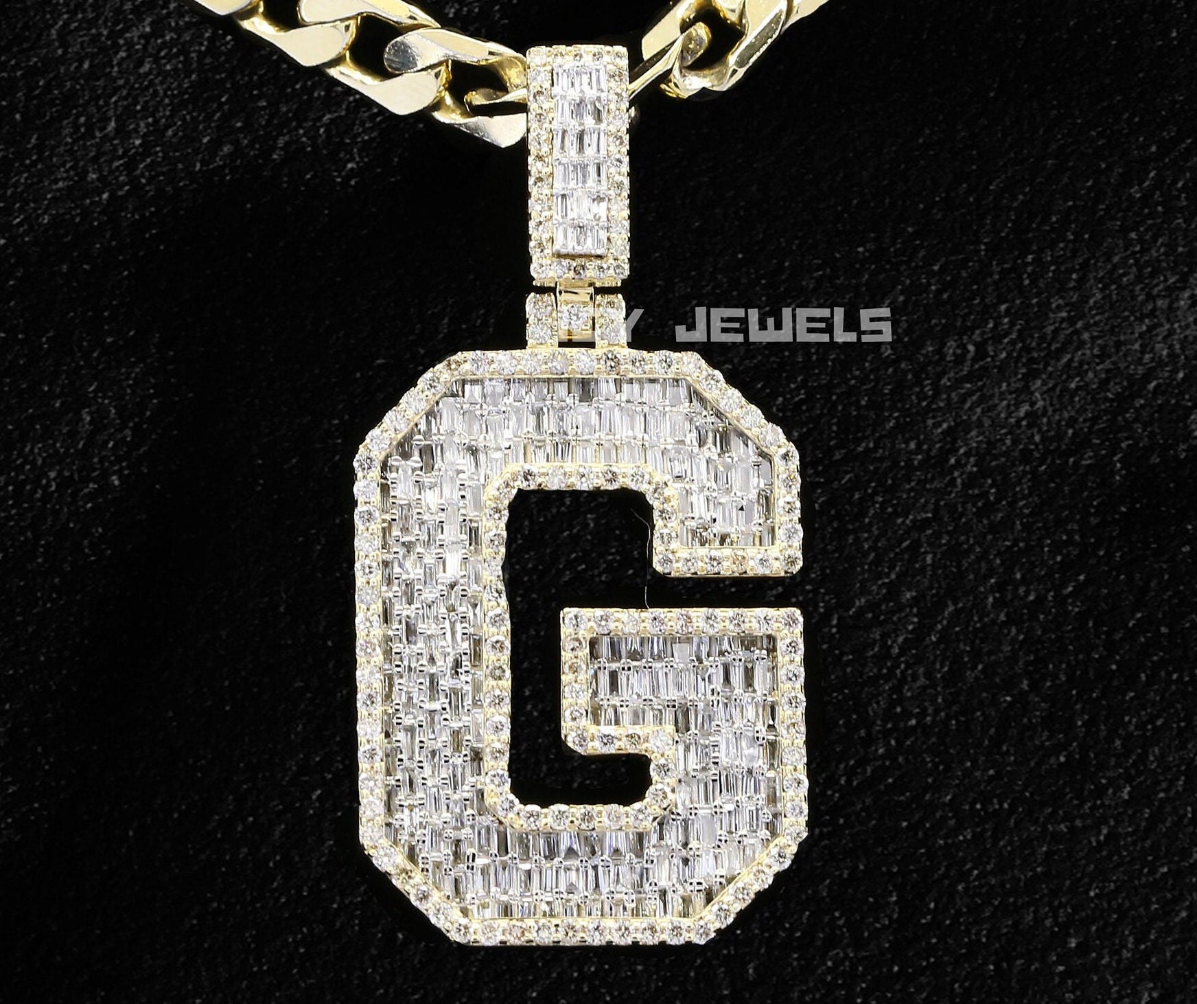 Customized G Letter Pendant 10K Gold Pendant for Men Hip Hop Pendant ...
