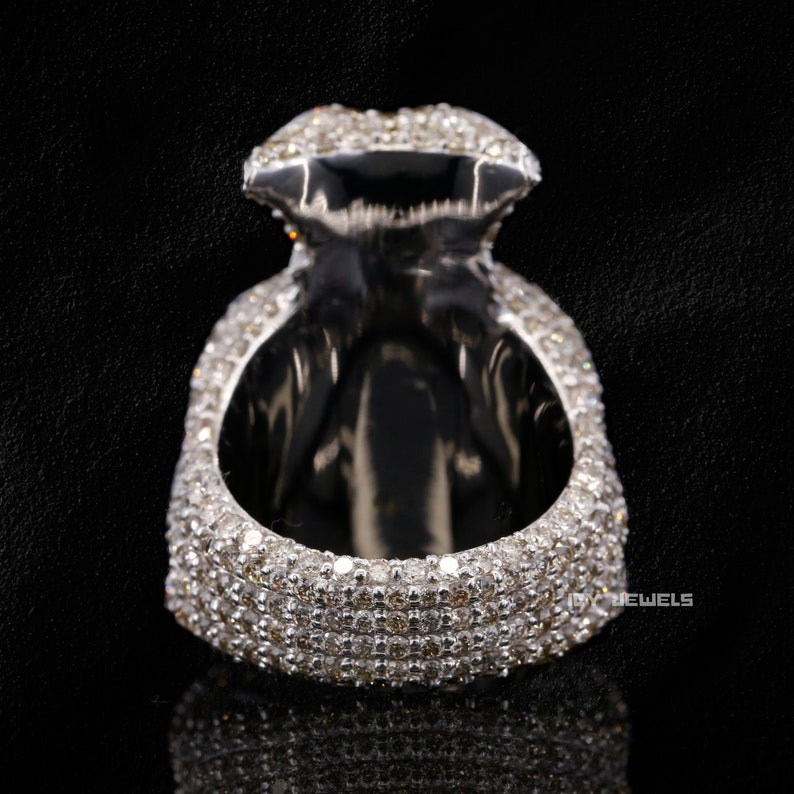 Icy Dollar Sign Diamond Ring for Men VVS Moissanite 10K Solid White ...