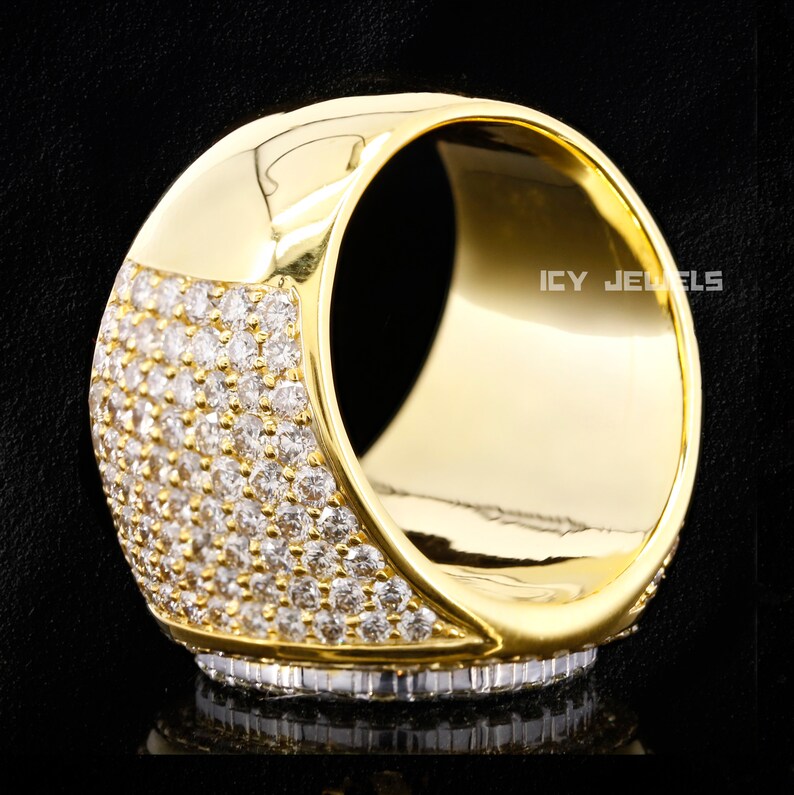 Custom Mens Moissanite Diamond Ring Iced Out Championship Ring 10K Gold ...