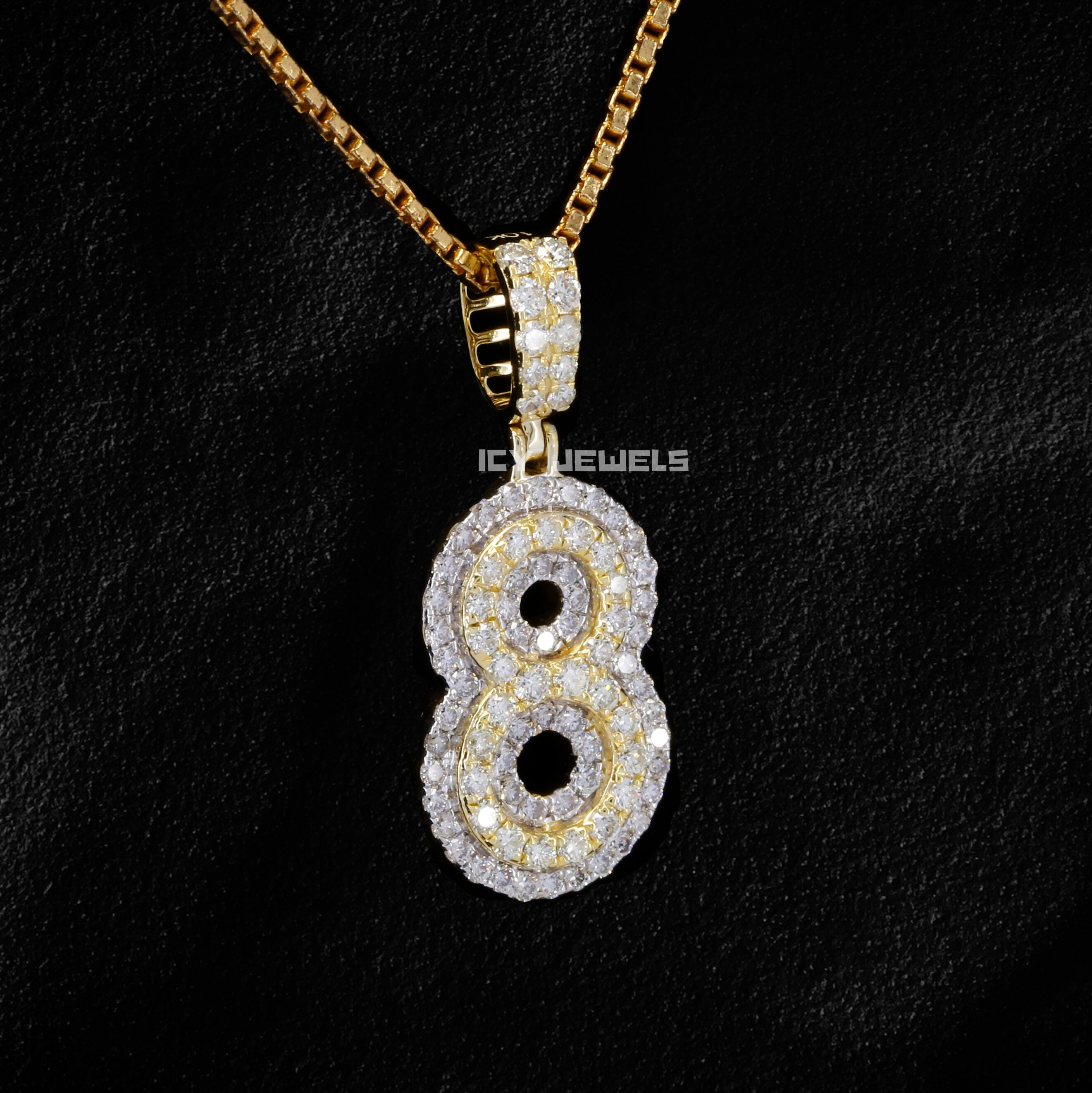 Iced Out Initial Number Pendant Moissanite Diamond Pendant Number 8 ...