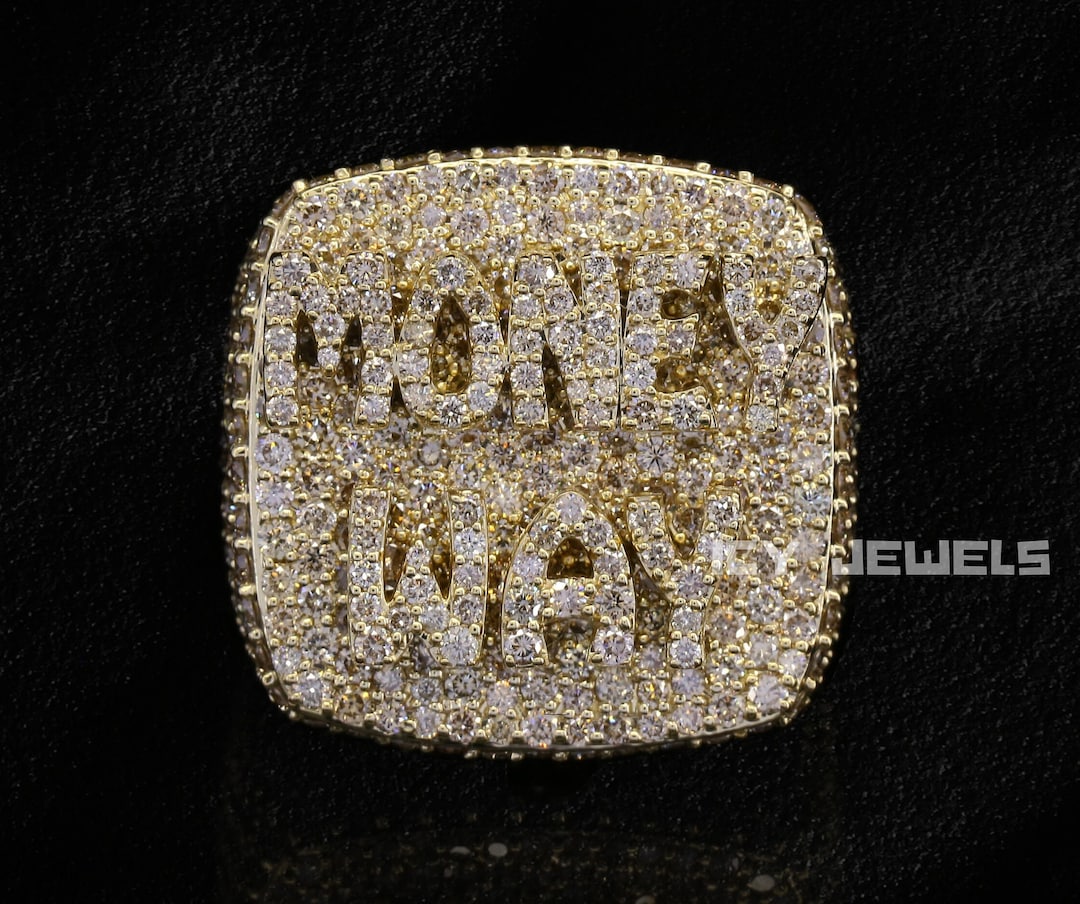 Fully Iced Custom Name Ring for Men Moissanite Diamond Ring - Etsy