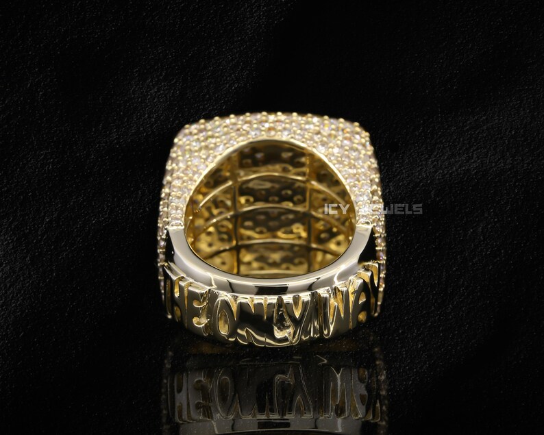 Fully Iced Custom Name Ring for Men Moissanite Diamond Ring - Etsy