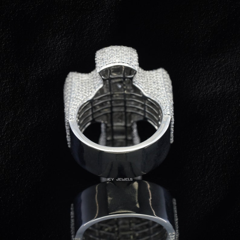 Mens Jesus Ring Fully Iced Out Jesus Ring Hop Hop Ring 925 Silver Iced Out Ring Custom Religious ...