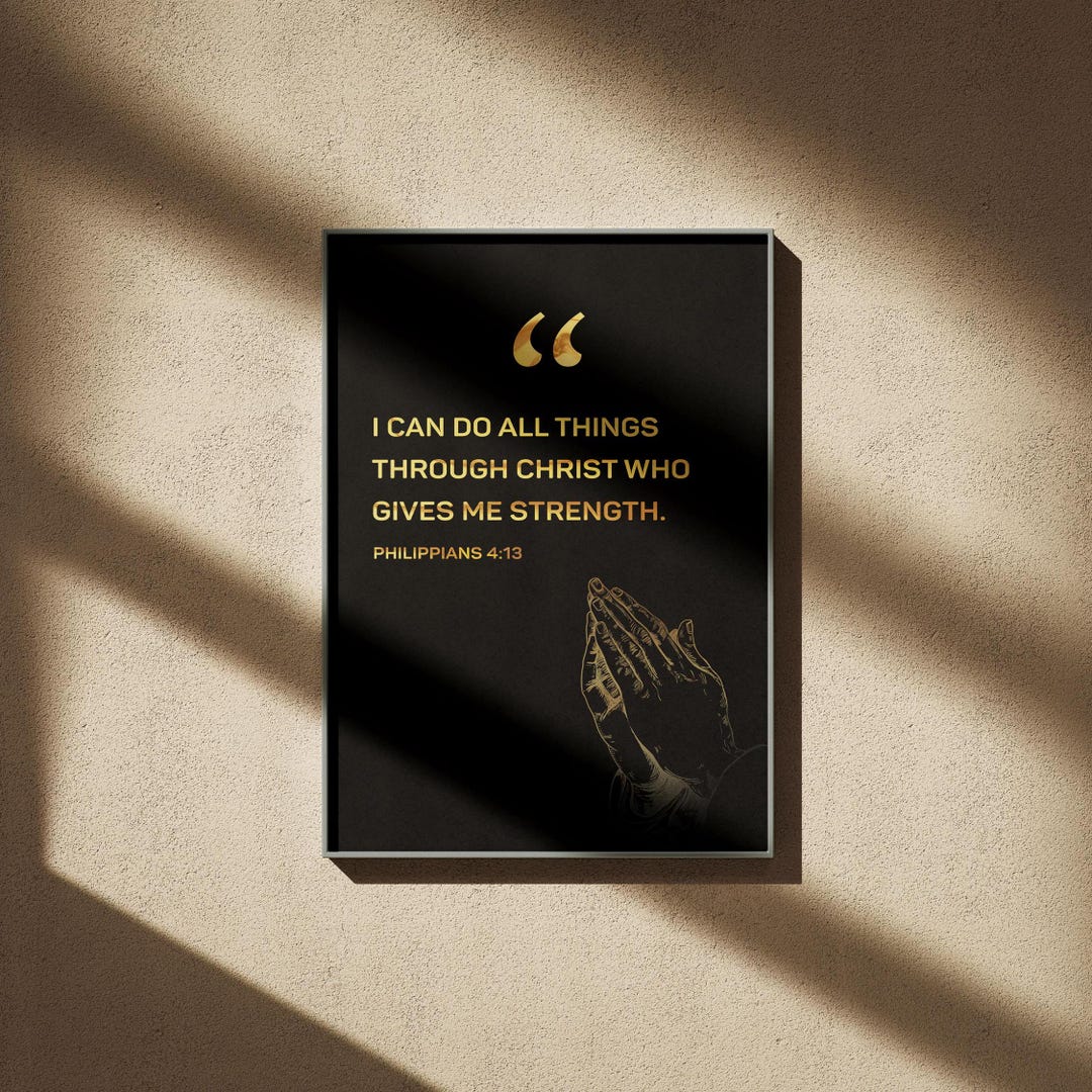 Philippians 4:13 I Can Do All Things Art Print Minimalist Christian ...