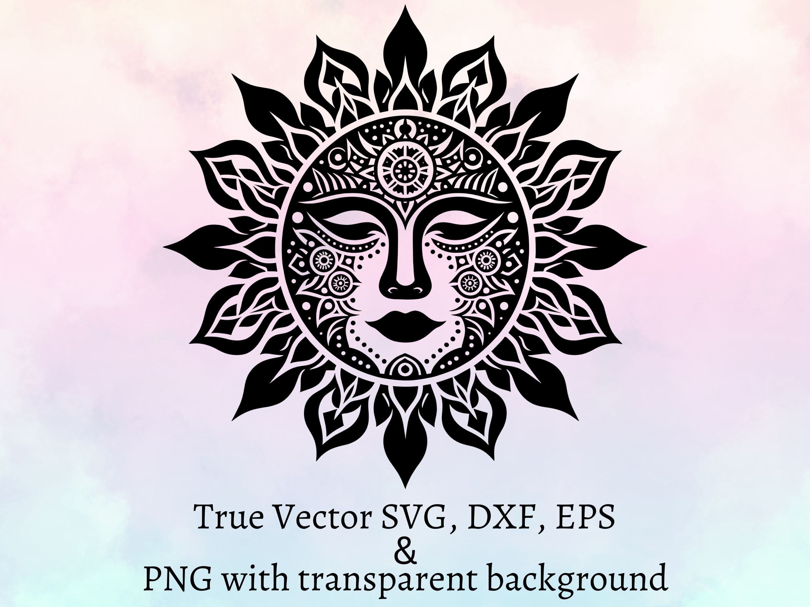 Mystic Sun Mandala SVG Bundle Celestial Boho Chic Cut Files Intricate ...