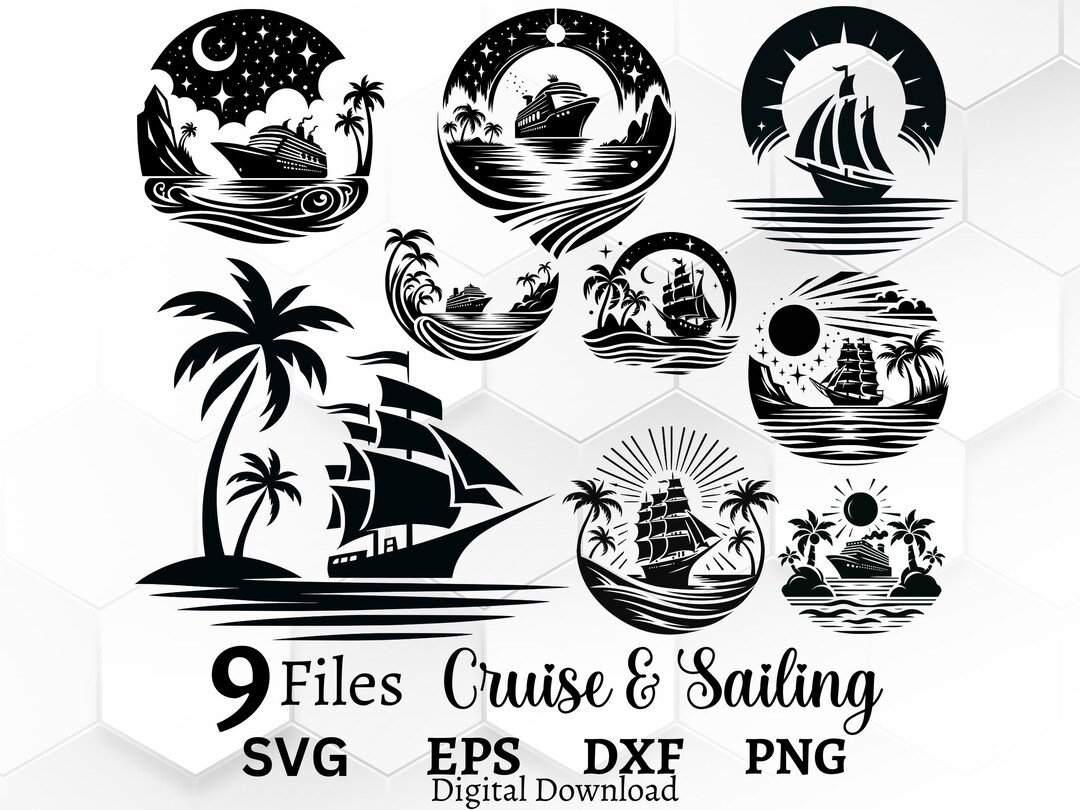 Cruise SVG Collection | Cricut, Laser Cut Files | Nautical and Sailing ...