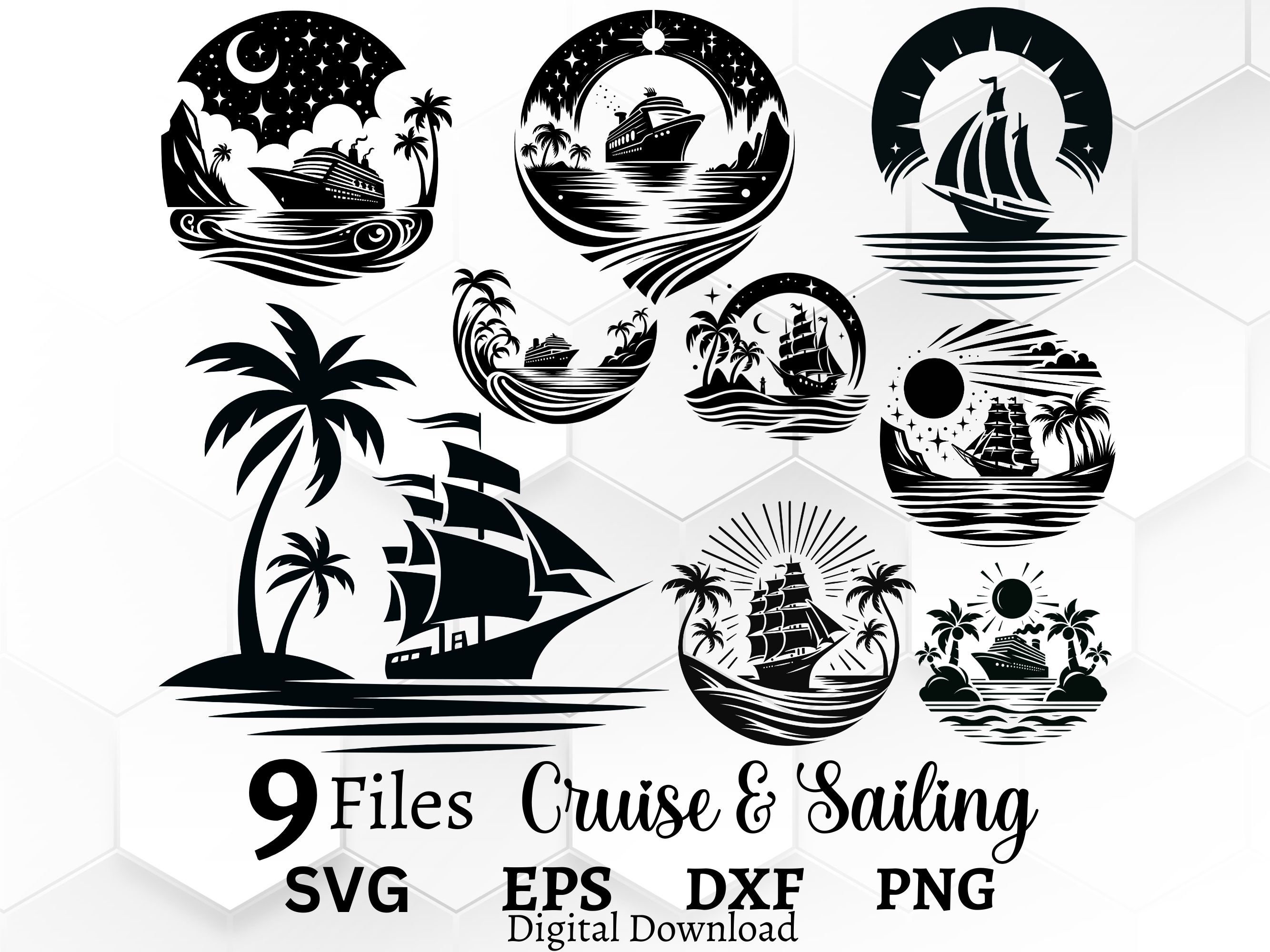 Cruise SVG Collection | Cricut, Laser Cut Files | Nautical and Sailing ...
