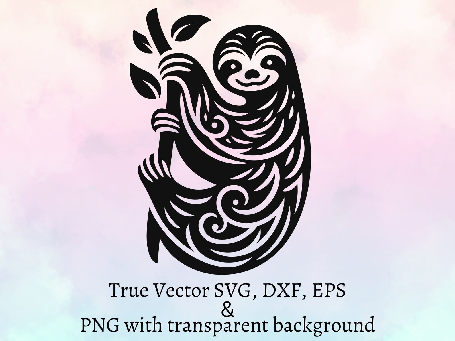 Charming Sloth SVG Bundle, Whimsical Floral Sloth Cut Files, Decorative ...