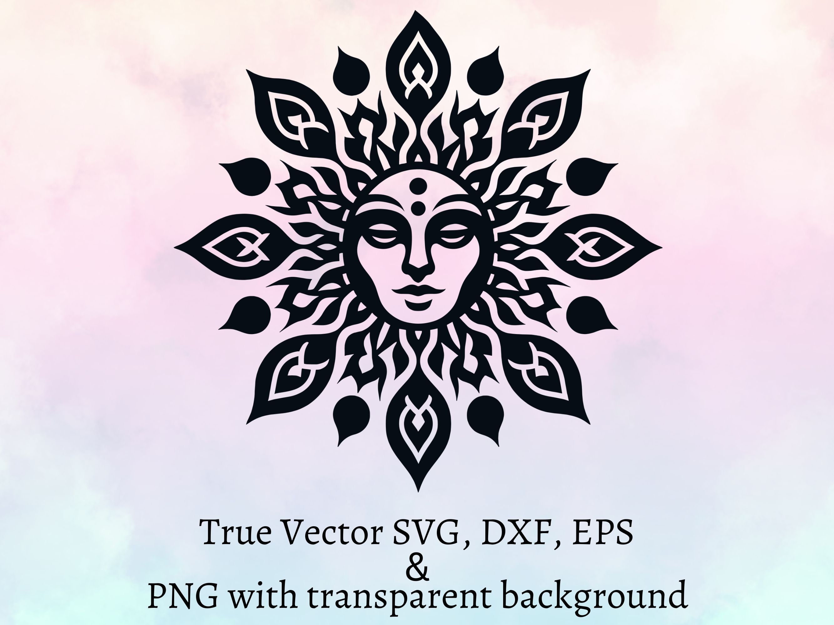 Mystic Sun Mandala SVG Bundle Celestial Boho Chic Cut Files Intricate ...