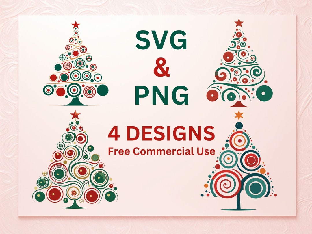 Christmas Tree SVG Bundle Xmas Tree Clip Art PNG & SVG Free - Etsy