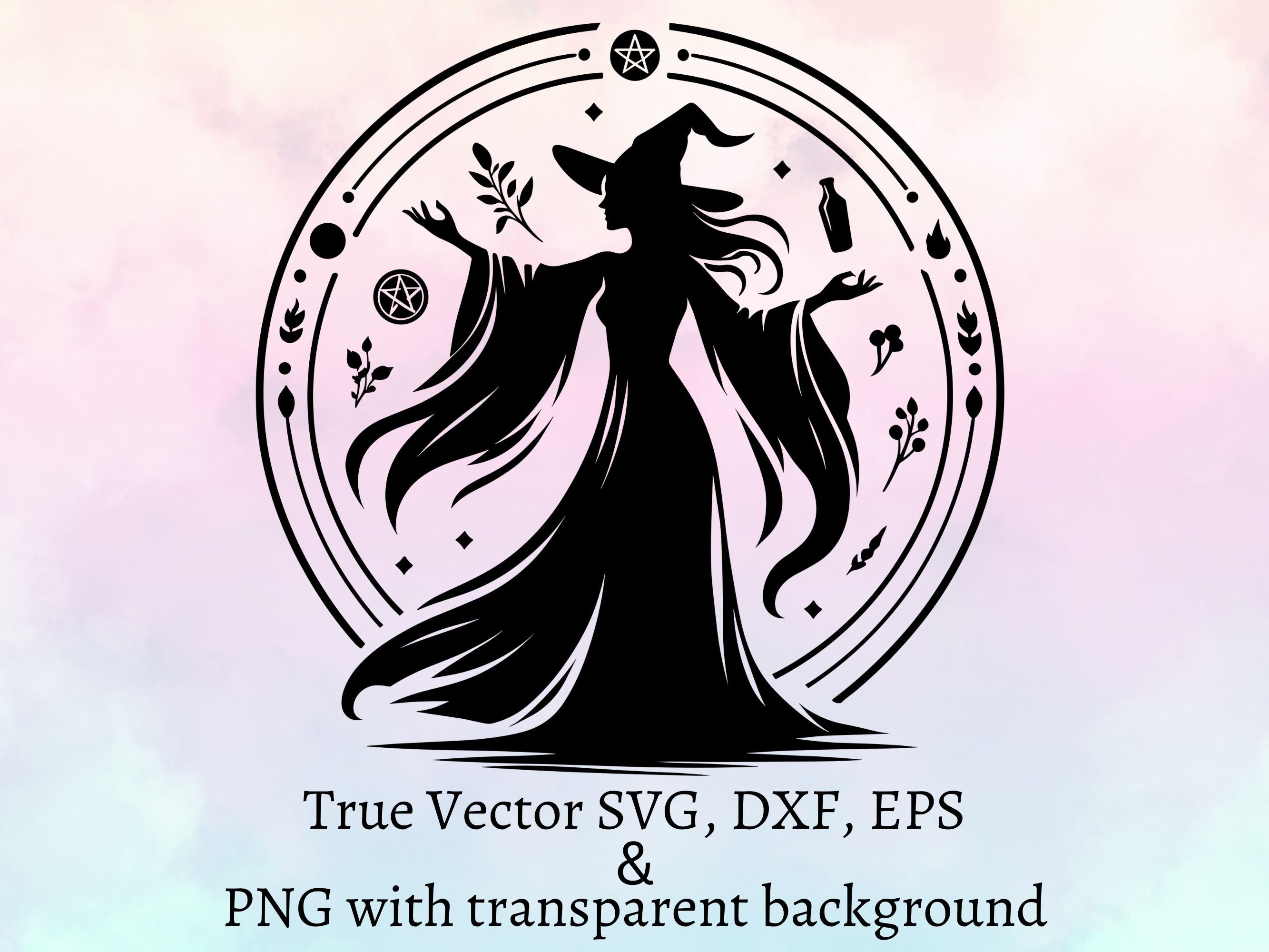 Mystical Witches SVG Bundle Enchanting Wicca & Druid Icons, Witchcraft ...