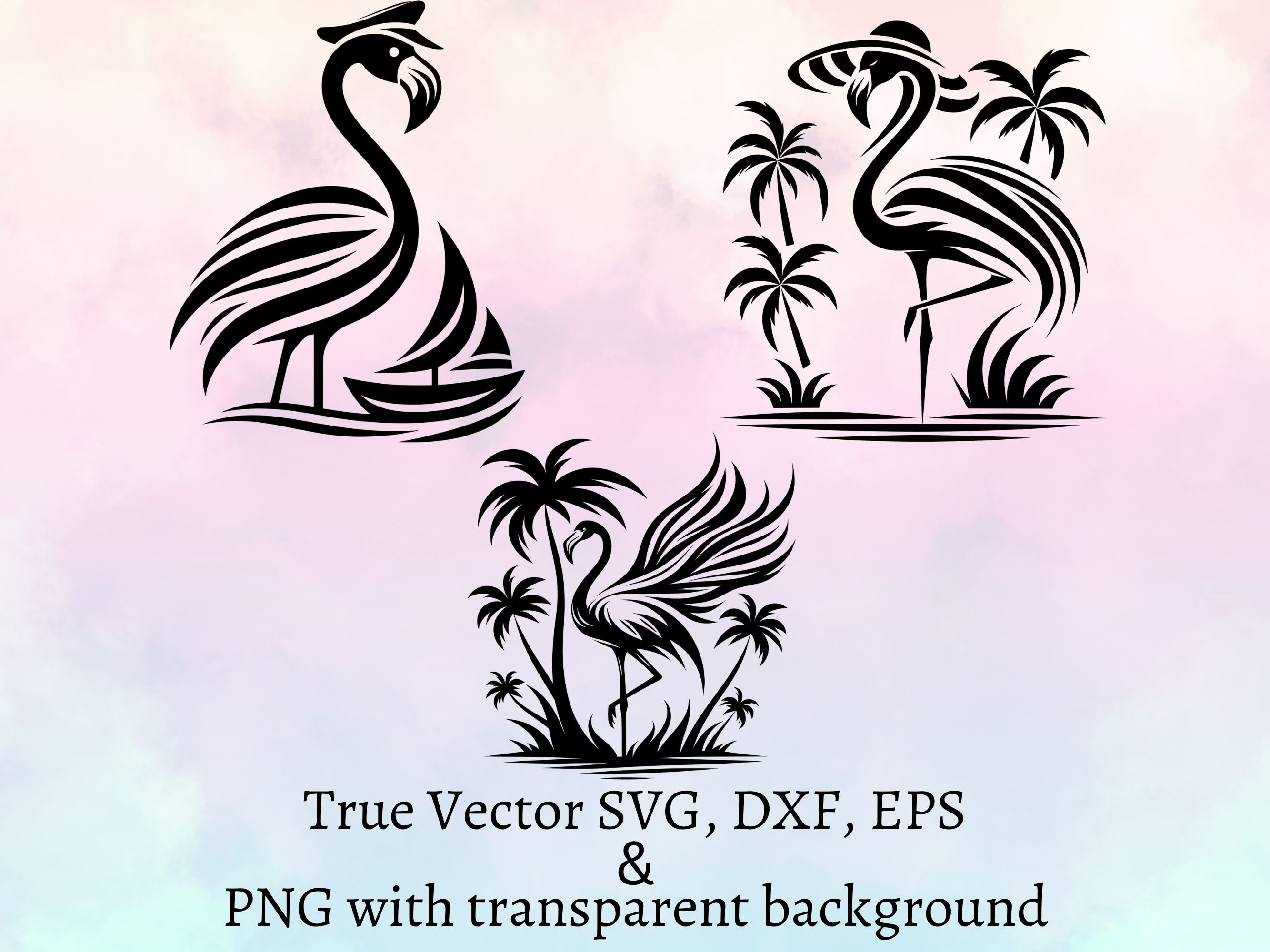 Fancy Flamingo SVG Bundle Tropical Bird Designs, Perfect for Engraving ...