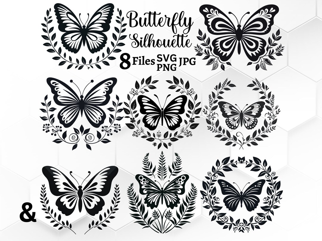 Butterfly Svg Bundle, Line Art Svg for Tshirts, Mugs, Decals ...