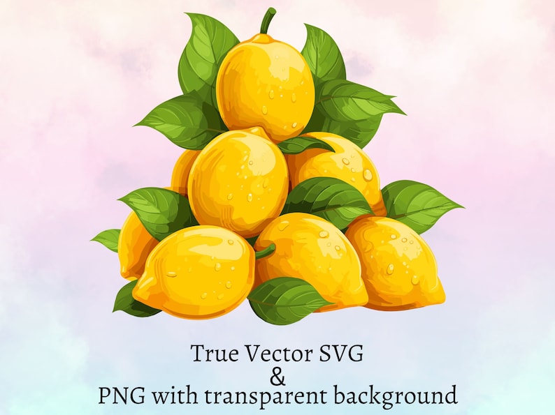 Vibrant Lemon Clipart Bundle: SVG & PNG Citrus Graphics for DIY Crafts ...
