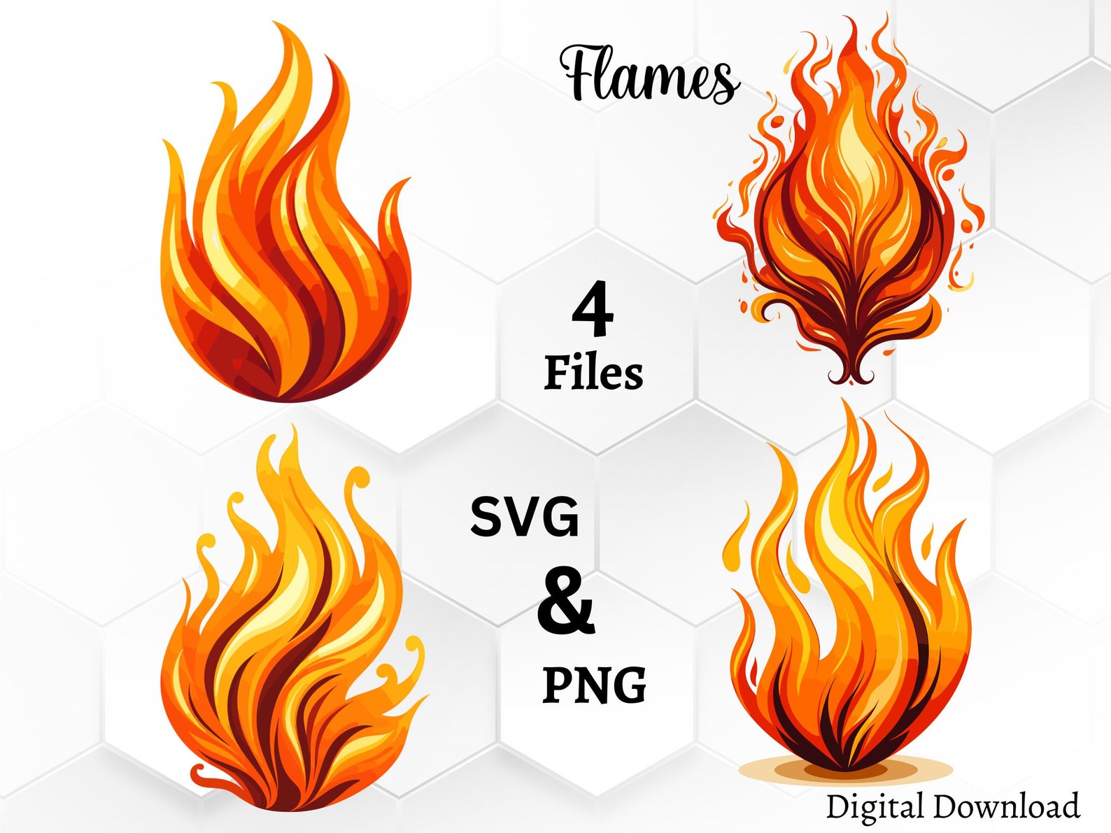 Flames SVG, Fire PNG Bundle - Free Commercial Use! - Etsy