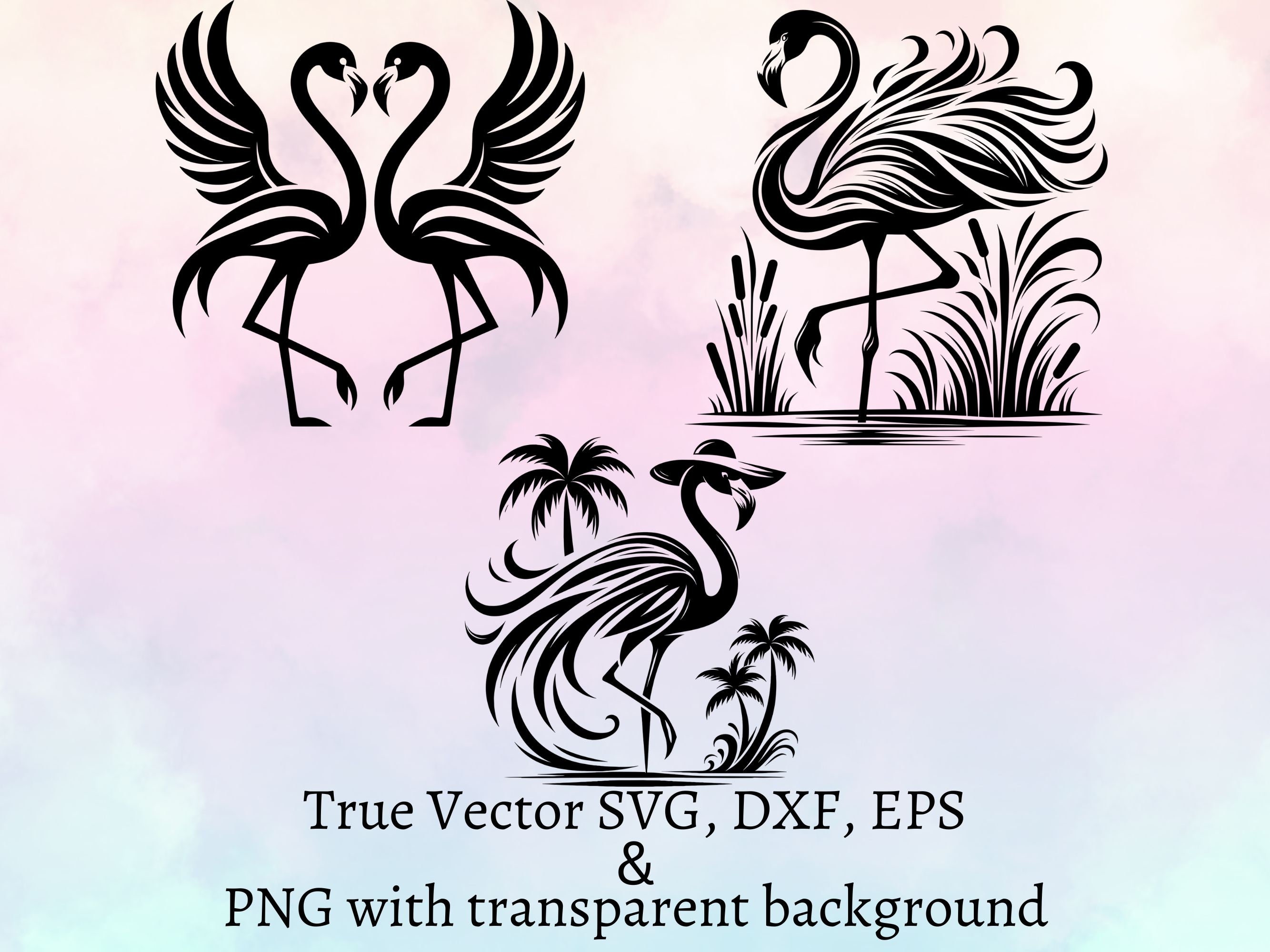 Fancy Flamingo SVG Bundle Tropical Bird Designs, Perfect for Engraving ...