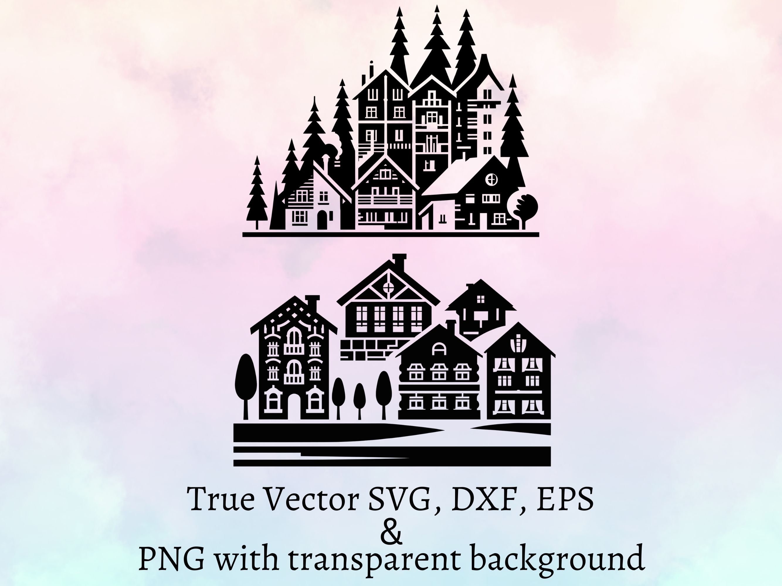Charming Village SVG Bundle, Instant Download, Christmas Clipart ...