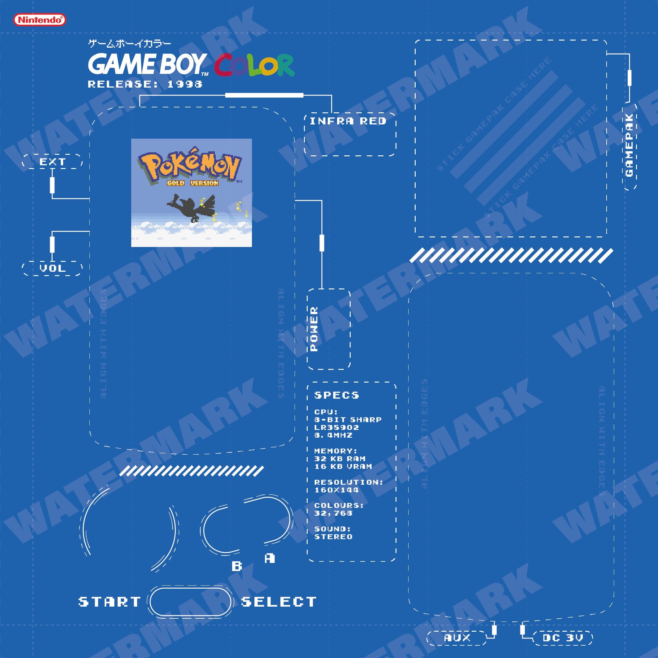 Gameboy Colour Printable Breakdown Template - Etsy