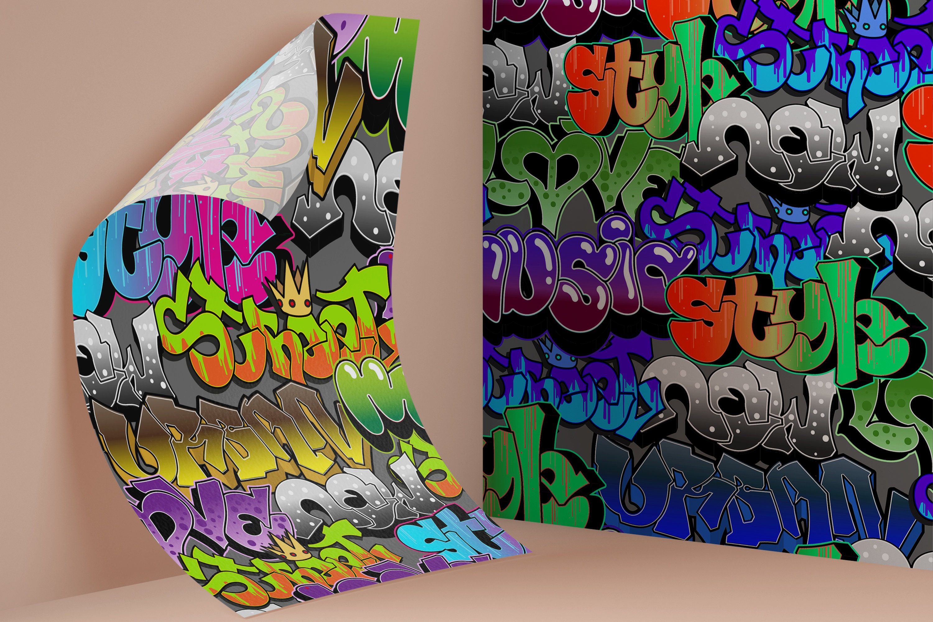 Urban Living Room Graffiti Wallpaper, Graffiti Background, Graffiti ...