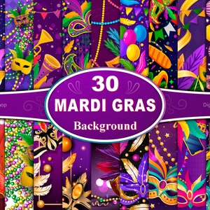 Mardi Gras Background, Mardi Gras Digital Paper, Carnival Digital Paper ...