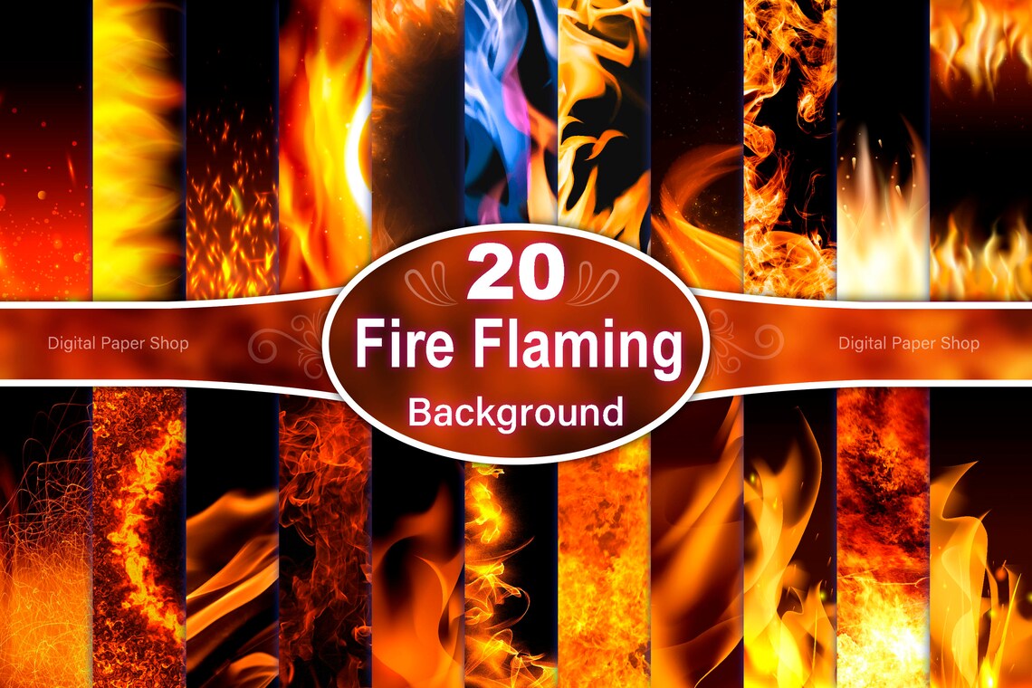 Fire Flaming Background, Fire Flaming Digital Paper, Fire Background ...
