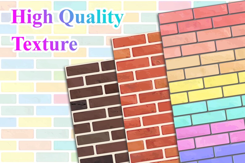 Brick Wall Seamless Pattern, Brick Wall Pattern, Brick Pattern Digital ...