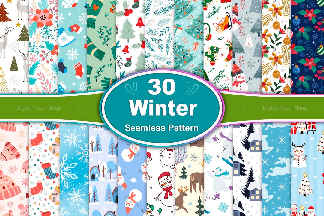 Winter Seamless Pattern, Winter Pattern, Winter Digital Paper, Seamless ...