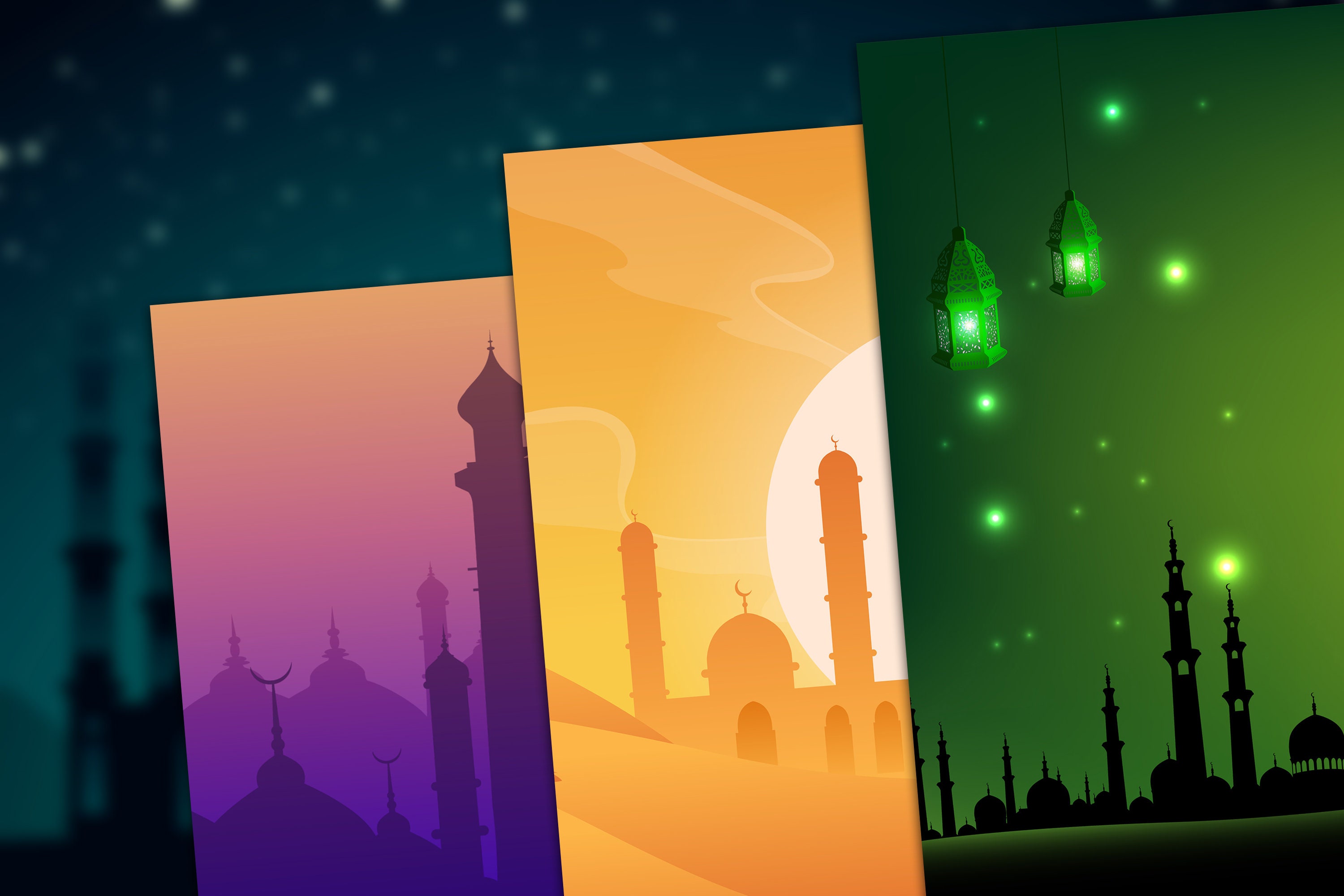 Islamic Landscape Backgrounds: Arabic Wall Art (digital Download) - Etsy