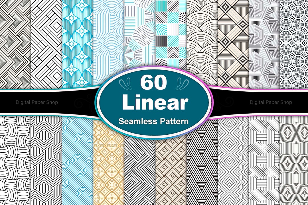 60 Geometric Linear Patterns: Seamless Vector Designs (EPS & Ai) - Etsy