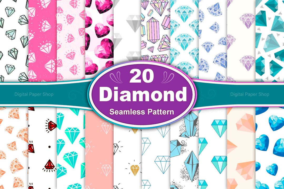 Diamond Seamless Pattern, Diamonds Pattern, Diamond Digital Papers ...