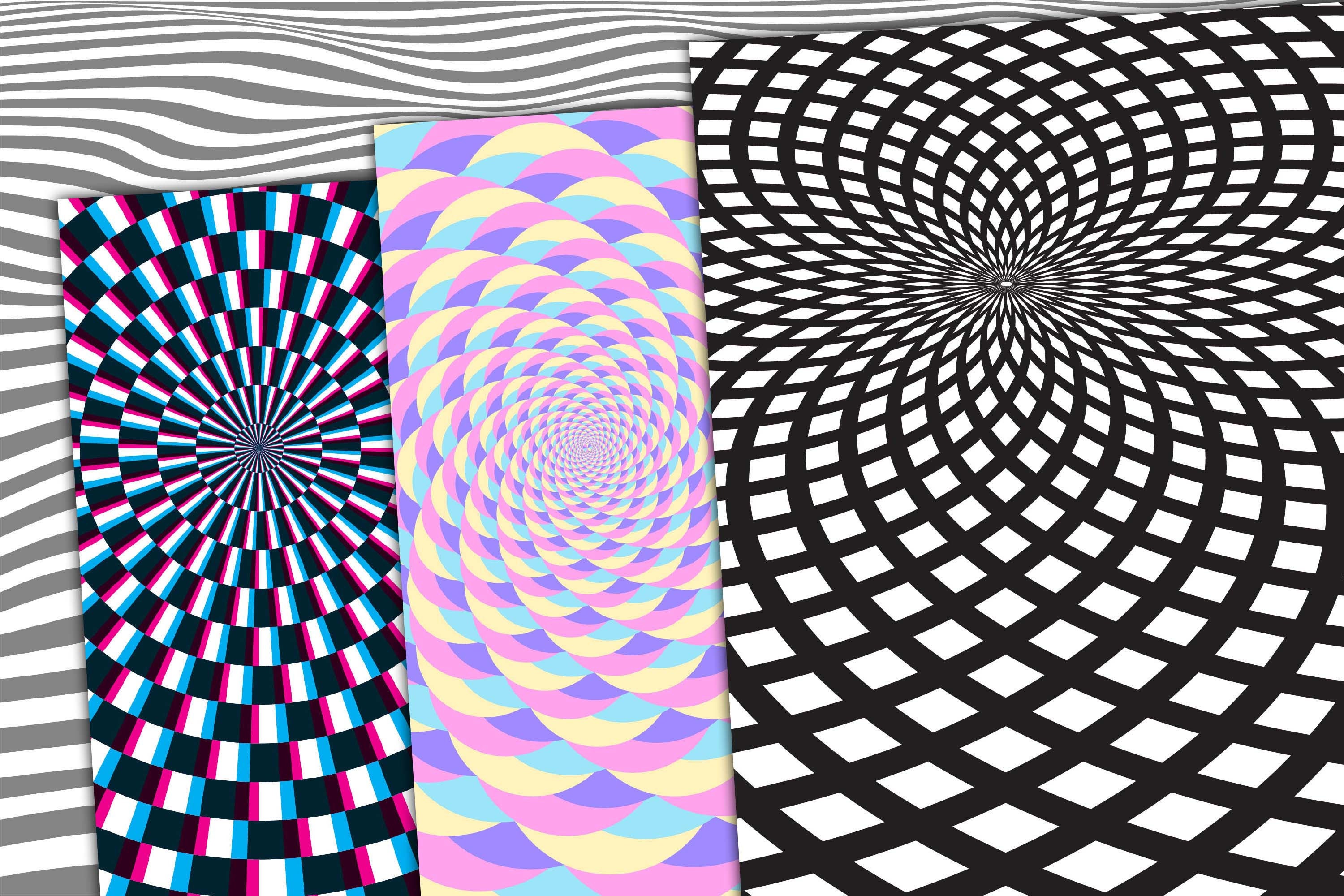 Optical Illusion Waves Background, Modern Black-white Psychedelic Background, Op Art Background ...