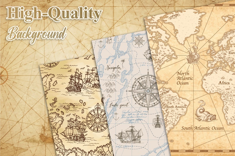 Old Map Background, Antique Maps Digital Paper, Printable Map Digital ...
