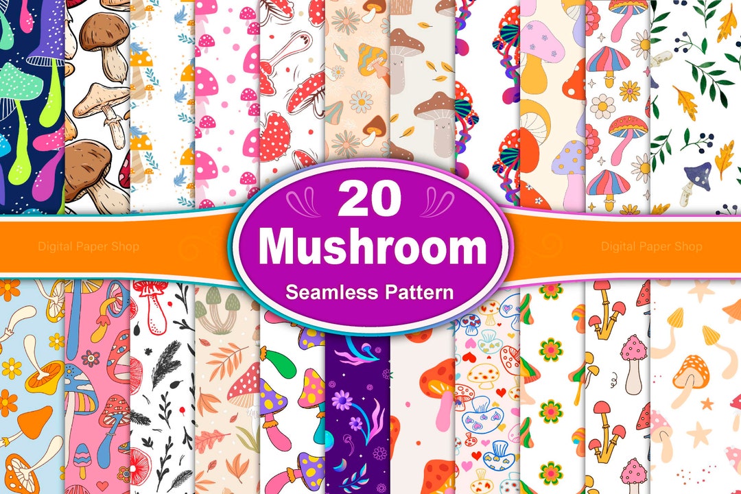 Mushroom Seamless Pattern, Mushroom Pattern, Mushroom Digital Papers ...