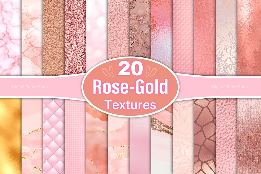 Rose Gold Digital Paper, Rose Gold Texture Background, Rose Gold ...