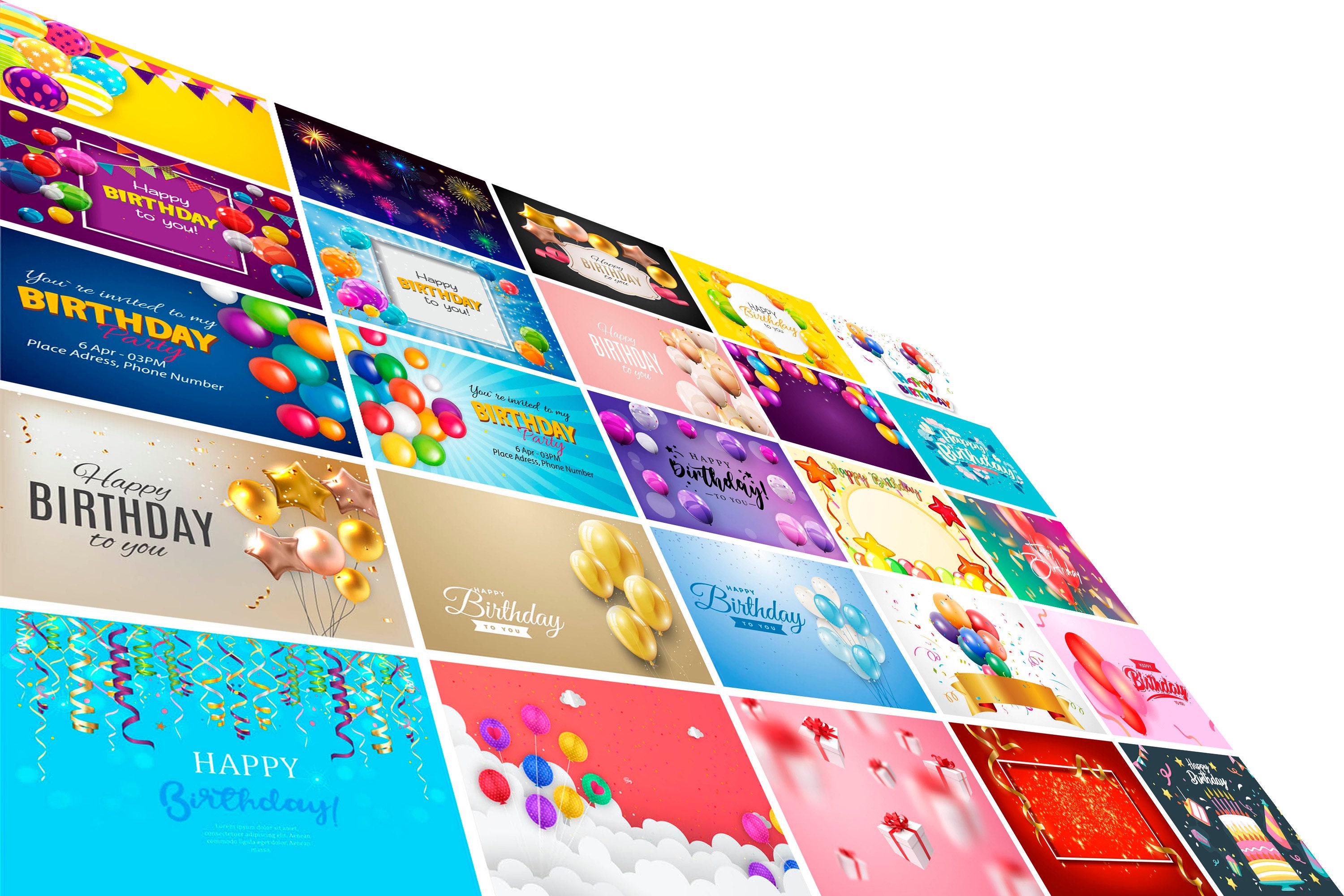 Birthday Template Bundle: 100 Backgrounds, Banners (digital Paper) - Etsy