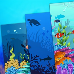 Under the Sea Backgrounds: Underwater Scenery, Ocean Wallpaper (digital ...