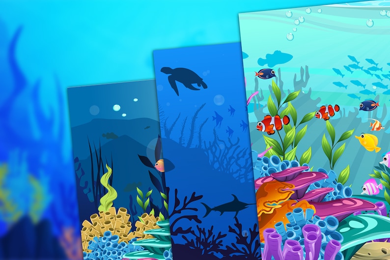 Under the Sea Backgrounds: Underwater Scenery, Ocean Wallpaper (digital ...