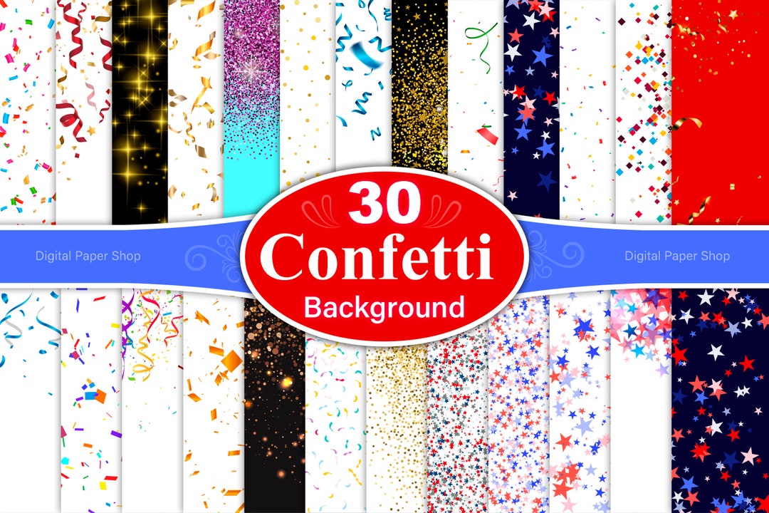 Confetti Background, Confetti Overlay, Confetti Digital Paper ...