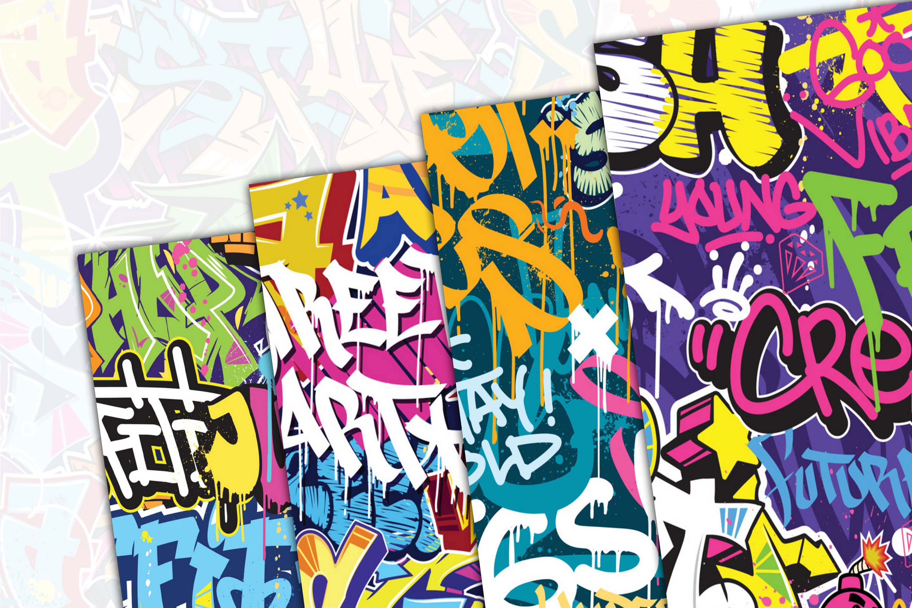 Graffiti Background Bundle: Urban Art Digital Paper (EPS & JPG) - Etsy