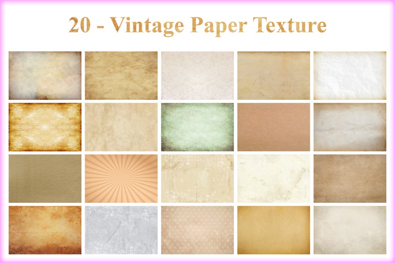 Vintage Paper Texture Backgrounds: 20 Aged Digital Papers (JPG) - Etsy