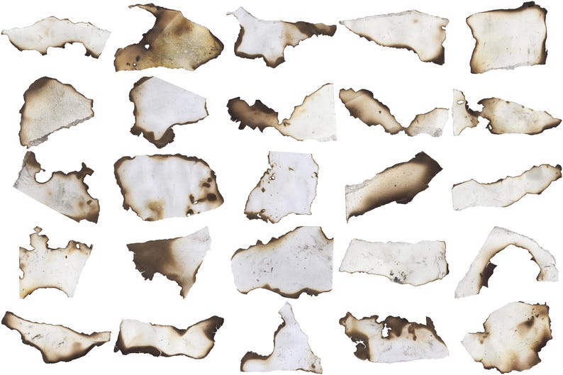 Burnt Edge Paper Clipart: Scorched Paper Texture PNG Bundle (50 Files ...