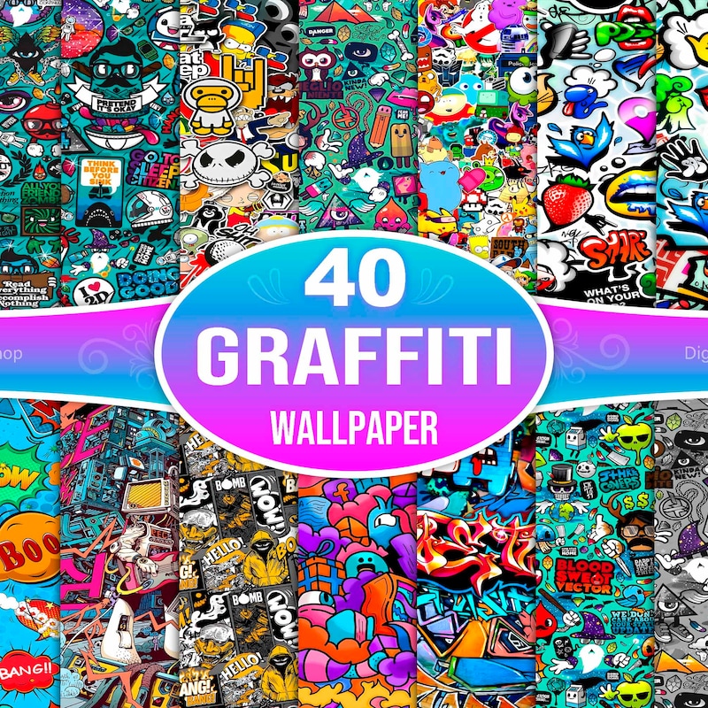 Graffiti Wallpaper - Etsy
