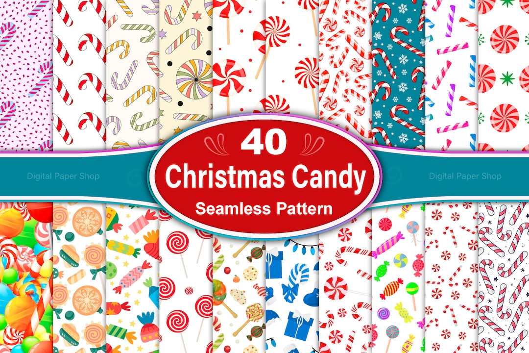 Christmas Candy Seamless Pattern, Christmas Candy Pattern, Christmas ...