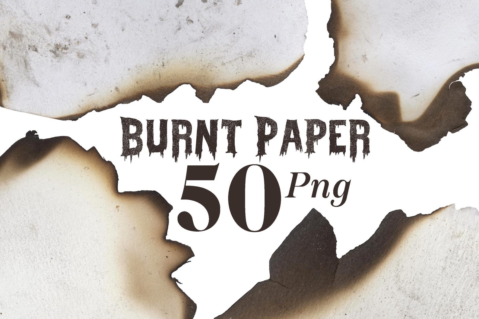 Burnt Edge Paper Clipart: Scorched Paper Texture PNG Bundle (50 Files ...