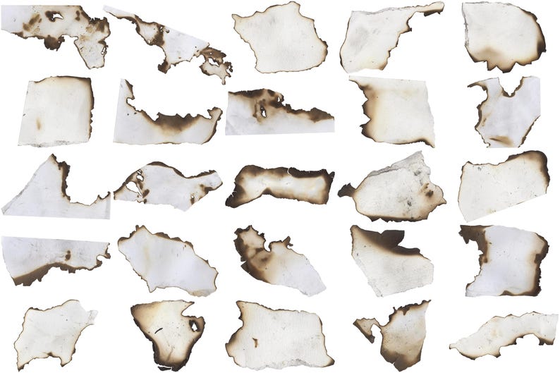 Burnt Edge Paper Clipart: Scorched Paper Texture PNG Bundle (50 Files ...