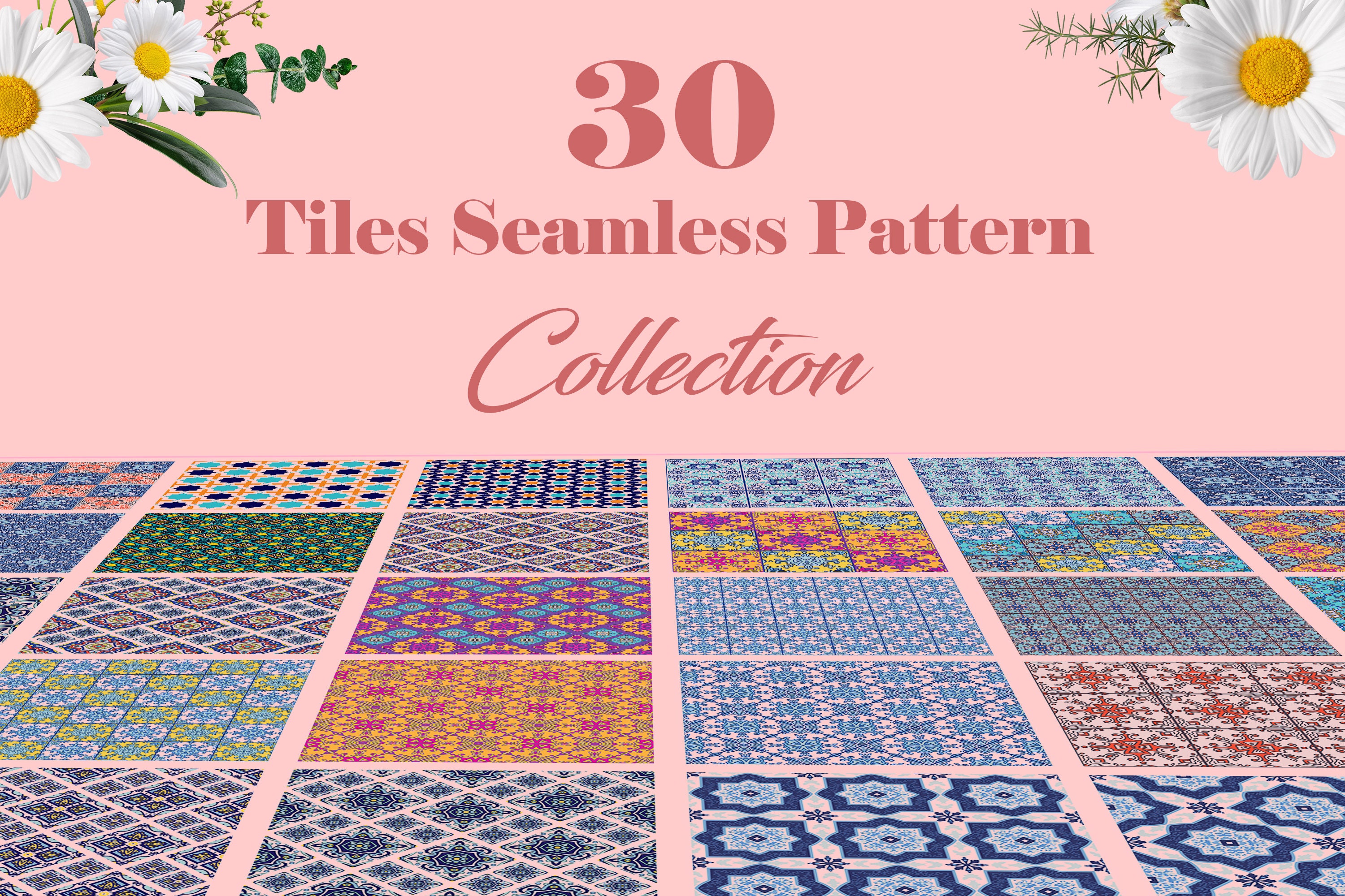 Islamic Tiles Seamless Pattern Bundle: 30 JPG Designs (digital Download ...