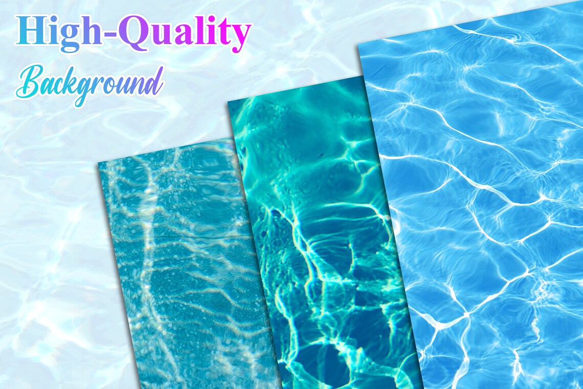 Water Texture Background, Pool Water Digital Paper, Swimming Pool Water ...