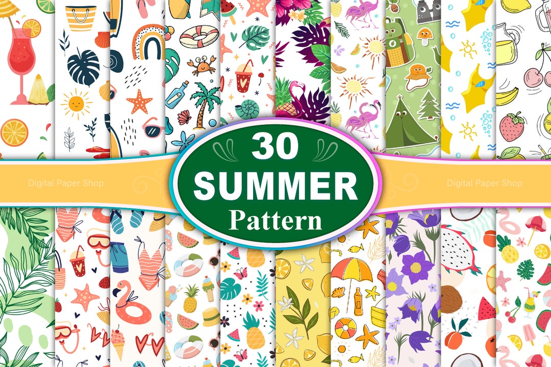 Summer Seamless Pattern, Summer Pattern, Summer Digital Paper, Summer ...