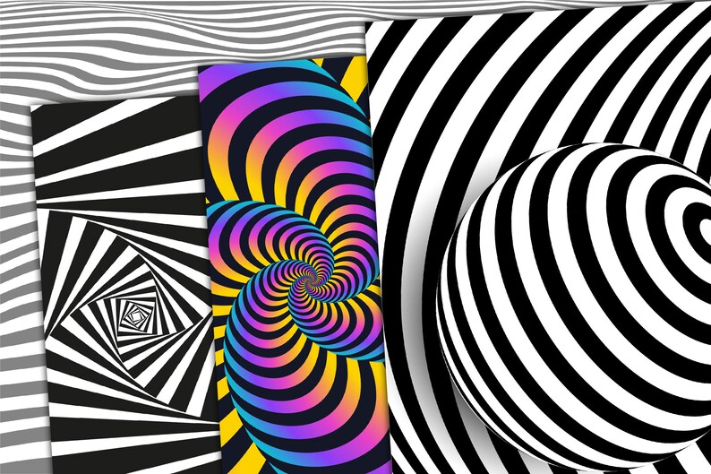 Op Art Background: 30 Optical Illusion Digital Papers (JPG) - Etsy