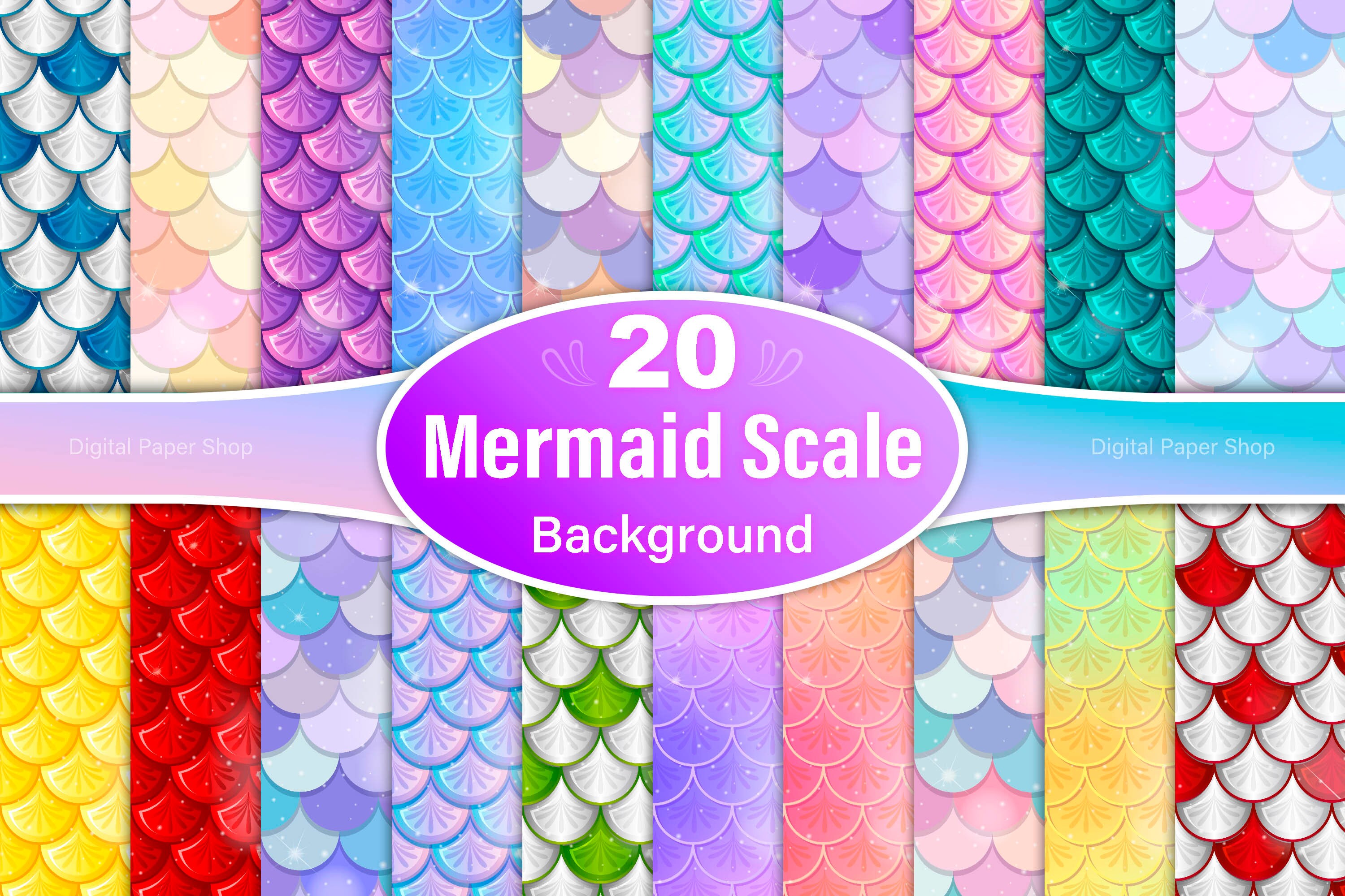 Mermaid Scale Digital Paper, Mermaid Scale Background, Mermaid Scale ...